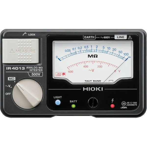 ■JIS C 1302認定品のアナログ絶縁抵抗計です。■誤使用のない単レンジ（500V）モデルです。■暗い現場で作業効率アップでLEDライトと手元スイッチ付のテストリード（L9788-11）が標準付属してます。■1mの落下に耐える堅牢設計（...