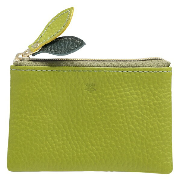 バッグの中でバラバラになる小物をまとめるのに便利なサイズのミニポーチです・お茶の葉を連想させる形状の引手がアクセント・控えめなバイカラーで可愛らしさを演出・内生地はナチュラル感のある帆布・生地： 牛革、綿布（内生地）・サイズ： 108×75...