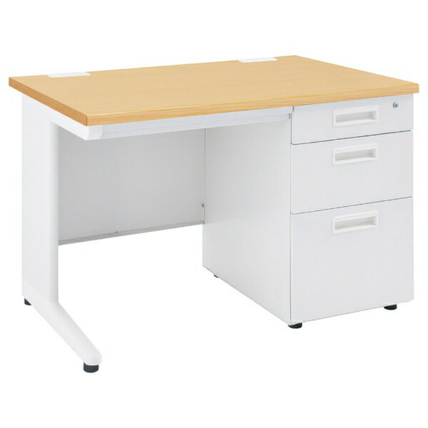 淡い木目調のナチュラルカラーと、清潔感のあるホワイトカラーをベースとしてシンプルにデザインされた、幅1000mmタイプの片袖机です。もちろん、袖の引き出しには施錠もできますので、大切な備品やファイルの管理も安心です。片袖タイプの机は、座った...