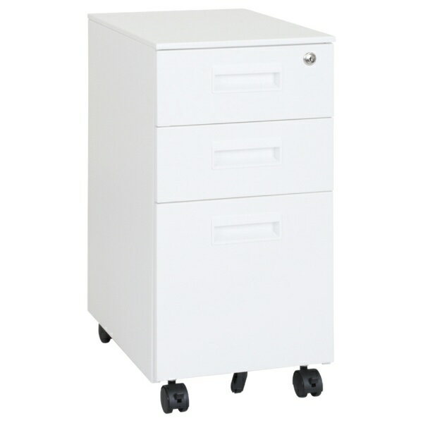 小さなデスクにも合う、小サイズのワゴンです。オールロック機構、全段ダブルサスペンション機能、A4サイズ収納などのオフィス用ワゴンとして必要な機能を備えながら、このサイズを実現しました。幅の小さなデスクの下にワゴンを格納した際に、足元のスペー...