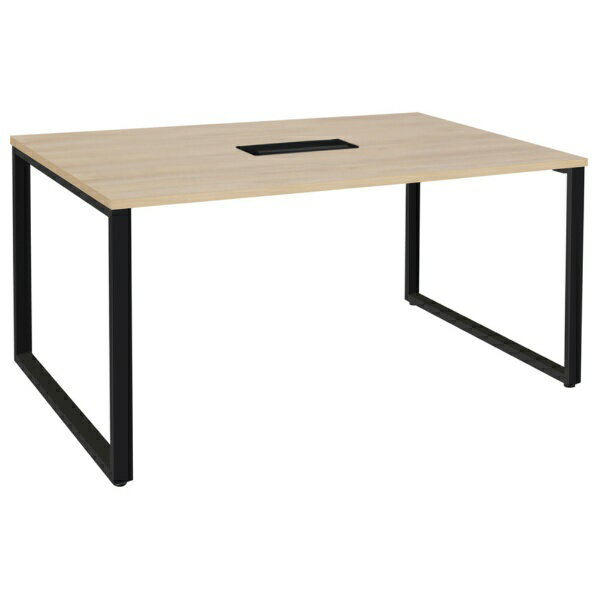 カフェ風のオフィスづくりなどに最適な「ALetto（アレット）」シリーズの横幅1500mmタイプのミーティングテーブルです。重厚感のあるブラックと明るさを演出するホワイトの選べる2つのフレームと、美しい木目調天板の組み合わせにより、ハイセン...