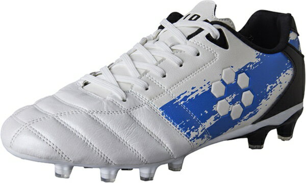 前足部にはフィット感に優れたカンガルー皮革を使用し、繊細なボールタッチを実現更にインフロント側のカンガルー皮革使用量を多くする事により、よりダイレクトな感触を提供。変形六角形ベースの13本のスタッドを採用することで、グラウンドやボールへの接...