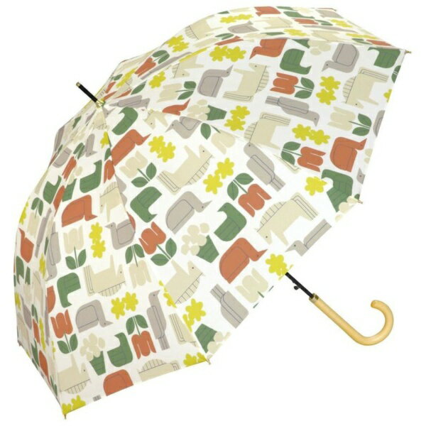 動物と花が彩る優しいデザインで、雨の日も明るく心温まるひととき。スウェーデン語で「鳥の友達」を意味するフォーゲルヴェンネは、馬や花や鳥が仲良く暮らす世界観を表現した、北欧風の優しいデザイン。持ち手はウッド素材で、ナチュラルな雰囲気に。落ち着...