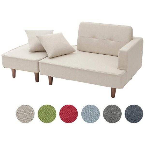 ワンルームでも圧迫感ないコンパクトなカウチソファ。■座面ポケットコイル仕様