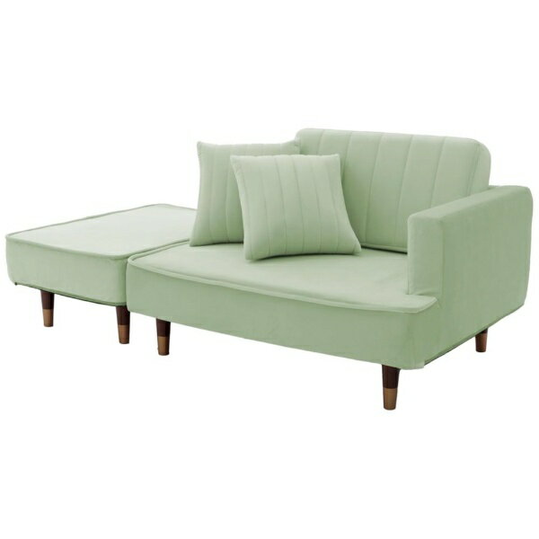 ワンルームでも圧迫感ないコンパクトなカウチソファ。■座面ポケットコイル仕様