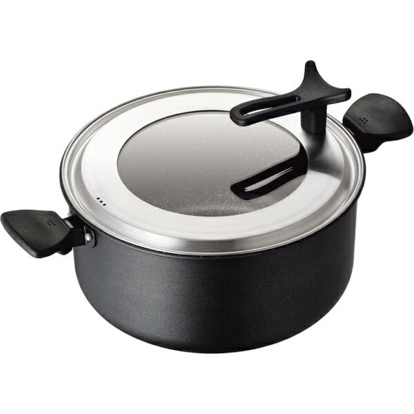 洗い物や収納するときに便利！とっても軽い鍋！鍋の側面を薄くして軽量化しました。IH・ガス火どちらにも使えます。持ちやすい独自のハンドル形状。キズや汚れに強いコーティング。場所を取らない！立てて置けるガラス蓋。