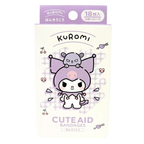 大人気キャラクター、クロミの絵柄がかわいいばんそうこうです。