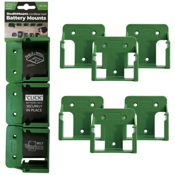 ■Hikoki/Metabo HPT/Hitachi 14.4V，18V，36V用バッテリーマウント（ホルダー）です。■木材や壁・机に取り付けることで、バッテリーの整理整頓・安全保管の両立ができます。■マウントに取り付ける時は“カチっ”とロ...