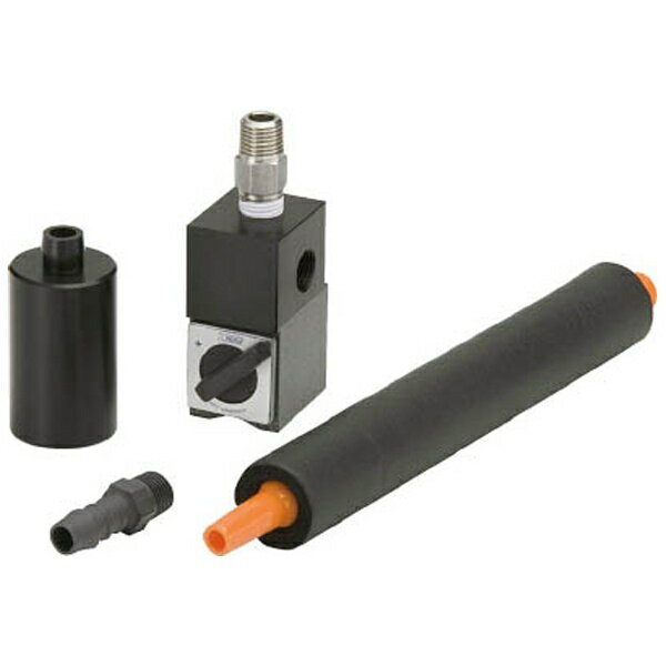 ■冷風の吹き出し音を減少させます。【用途】・ジェットクーラの冷風排出音を低減します。【仕様】・適用ホース内径（mm）： φ12・消音効果： 8〜12dB減少・全長（mm）： 63・適応流体： 圧縮空気（エア）