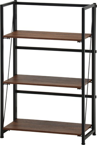 パタッと折りたためる！3段オープンシェルフ■シンプルで使いやすいデザイン他の家具とも合わせやすいカラーリング。フラットな設計のため、置く部屋を選ばすどこでも使えます。■しっかり収納できるスペース棚板収納部分は奥行28×高さ31cmで、インナ...