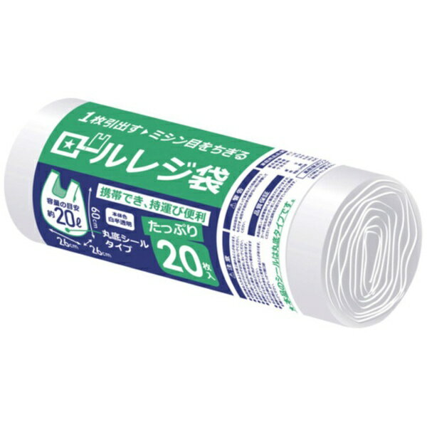 ■ロールタイプレジ袋で、持ち歩きに便利です。【用途】・お買い物に。【仕様】・縦（mm）： 600・横（mm）： 520・厚さ（mm）： 0.013・色： 白【材質／仕上】・HDPE