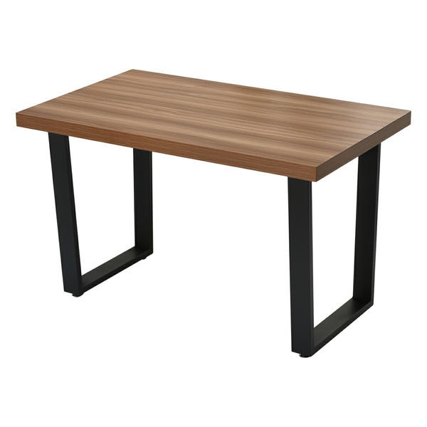 厚さ5cmの天板と脚部にブラックアイアンを使用した、モダンで都会的なイメージをプラスしたダイニングテーブル。奥行きにかけての側面が木口のシートを使用していますので、一枚板を思わせるような仕上がりになっています。スチール脚は、アーティスティッ...