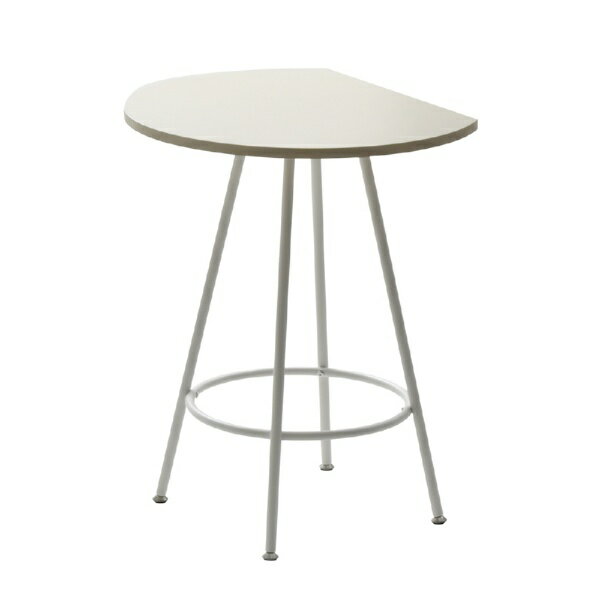 空間に柔らかみを与える円形天板の一部をカットする事で、壁付け設置を可能にし、省スペースを実現したカフェテーブルです。天板の中央部から放射上に伸びた4本の脚は安定性とスタイリッシュな印象をプラスします。天板は傷や水汚れに強いメラミン樹脂加工を...