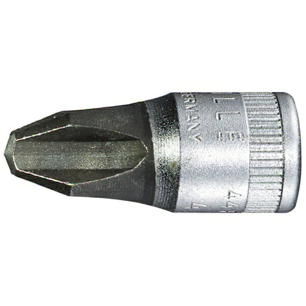 ●軸長の短いプラスビットソケット。 ●差込角(SQ；inch)：1/4 ●サイズ(#)：3 ●全長(L1；mm)：28 ●軸長(L2；mm)：16 ●ソケット部外径(d；mm)：11.6 ●質量(g)：12