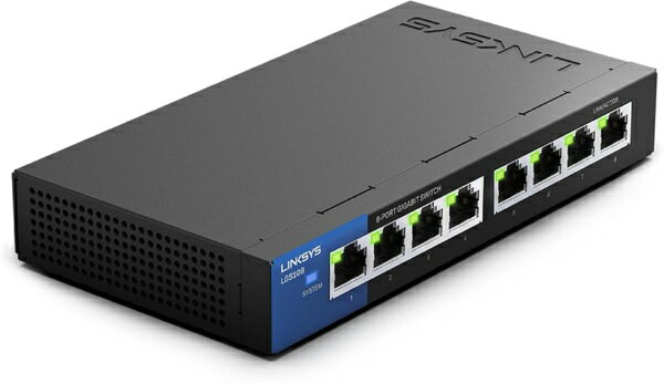 頑丈なメタル筐体のアンマネージドギガビットスイッチ■イーサネットポートを5基/8基搭載■全ポートを同時に最大速度で利用可能なノンブロッキング仕様■設置場所を選ばないファンレス設計■アイコニックなLinksysツートンカラーデザイン■IT知識...