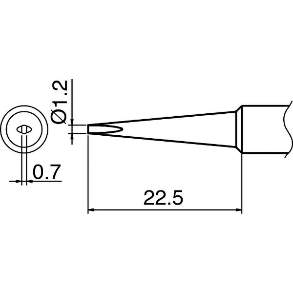 【仕様】・コテ先名称： 1.2DL型・適合コテ： FX-600、FX-8801・鉛フリーはんだ対応・適合ステーション本体： FX-888、FX-888D・ヒーター分離型