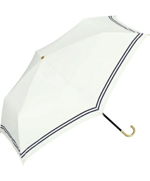 セーラー風の二重ラインをあしらい、シンプルかつ上品な折りたたみ日傘。 幅広い年齢層かつ、どんなコーディネートにも合わせやすいシンプルなデザイン。 ハンドルにはシーンを問わず使えるゴールドのフェイクレザーを採用しており、華奢なデザインでしっく...