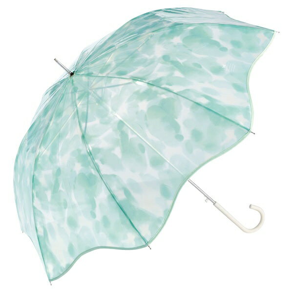 揺らぐようなニュアンス柄の吹きガラスの花瓶をモチーフにしたビニール傘吹きガラスの花瓶からインスピレーションを受けた、ニュアンス感のあるビニール傘。かすかに揺らぐようなモヤっとした柄と、リムの形状が特徴です。※耐風試験風速10m/sをクリアし...