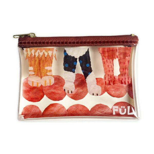 ●企画部のトミーが塗って切って貼ってひとつひとつコラージュから生まれたネコちゃん達●クリアな生地にちょこんとネコちゃん！ レイヤー構造で奥行きが出て、浮いて見えたり影ができたりまるでネコちゃんが『そこにいる』みたい！●リップ・小物・コインケ...