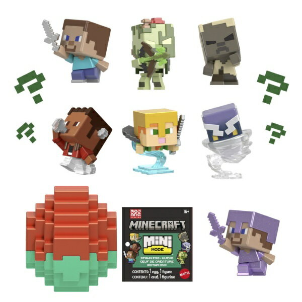 スポーンエッグに入ってさまざまなポーズをした、とってもキュートなミニフィギュアです。全7種類でスペシャルフィギュアに伝説のスティーブもいます。中身がかわからないブラインド仕様。※うち1種が入っています。種類はお選びいただけません。○対象年齢...
