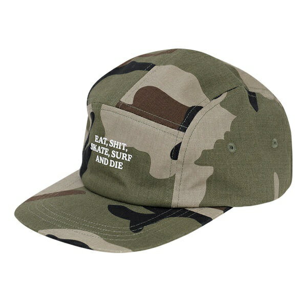 浅すぎない定番のJETキャップオリジナルデザインの5パネルJETキャップ。被ったままでもサイズを微調整しやすいドローコードを採用。丈夫なコットンツイル生地を使用し、日常使いからアウトドアまで活躍する、年中調子の良いキャップ。Eat Shit...