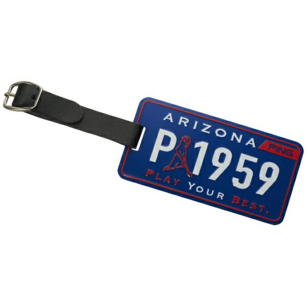 ライセンスプレート風のネームタグアメリカのライセンスプレートをモチーフにしたデザイン。裏面に名前を書くことができる仕様。レーザー刻印も可。アルミニウムを使用。