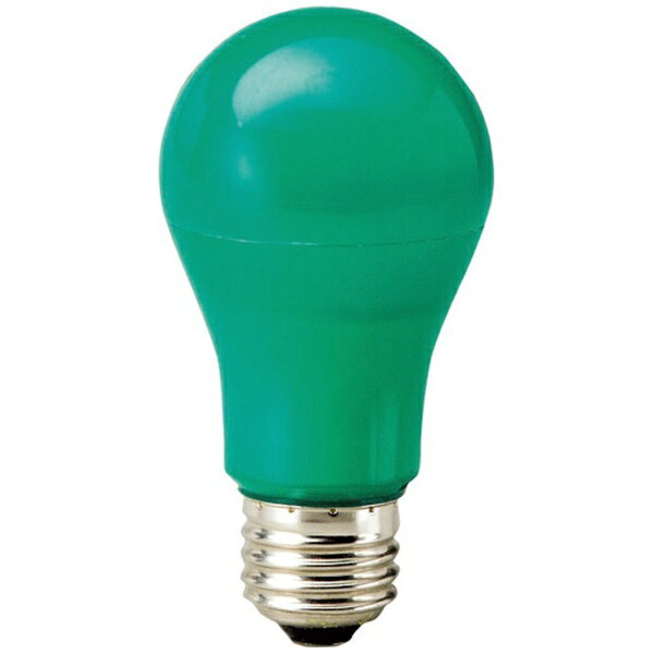 ■E26口金に取り付け可能な緑色LED電球です。【用途】・E26口金を使い、緑色の光が点灯します。【仕様】・明るさ（lm）： 70・光源色： 緑色LED・外径（mm）： 55・消費電力（W）： 5・口金： E26・定格寿命（時間）： 250...