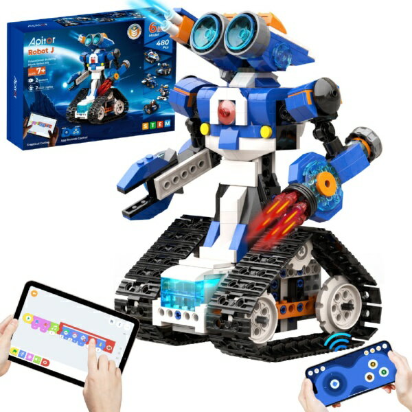 6 in 1 初心者向けのプログラミング宇宙ロボットキット遊びながら自然にプログラミングの知識が身につく、遊びと学びが一つになった知育玩具です。宇宙探査がテーマのプログラミングロボットキット。ブロックを組み立てて宇宙探査ロボットやドリルカー...