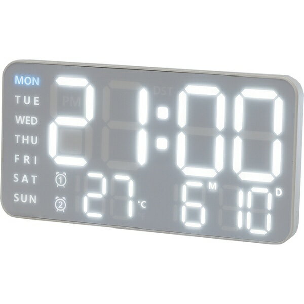 置き掛け兼用に最適なサイズ感！電池使用時は消費を抑える為常時表示は行いません。センサーが音を感知して自動で表示を行い、10秒後に消灯します。画面表示が消えてもアラームなどの機能は持続します。USBアダプター使用時は常時点灯します。POPな色...