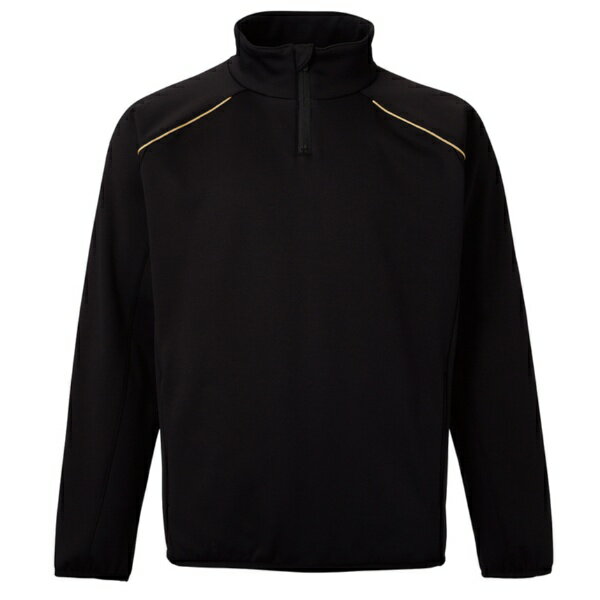【高校野球対応】肌面フリースの衿付ハーフジップトップ表撥水ストレッチ保温ロゴなし※商品の色は、現物と多少異なる場合がありますのであらかじめご了承ください。