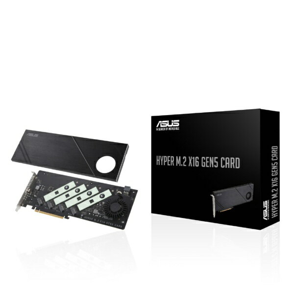 ASUS Hyper M.2 x16 Gen5 カード (PCIe 5.0/4.0) は、最大 4 つの NVMe M.2 (2242/2260/2280/22110) デバイスを最大 512 Gbps でサポートし、さまざまな CPU プ...