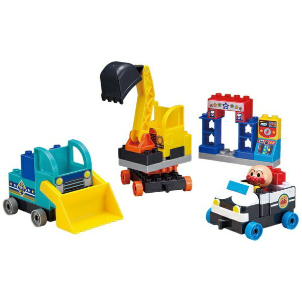 お子様が大好きなはたらくのりもの（パトロールカー・ショベルカー・ホイールローダー）を作ることができるブロックセットです。パトロールカーのドアを開閉したり、ショベルカーのショベルを上下に動かしたり、座席を回転したり、ホイールローダーのスコップ...