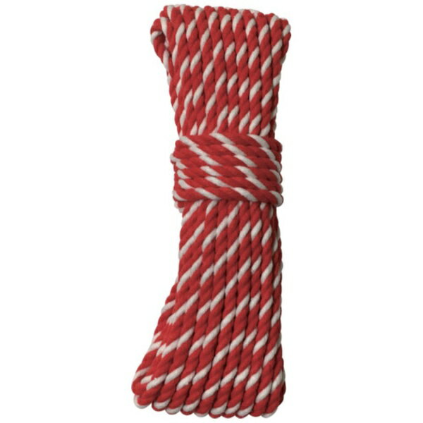 ■非常に発色性が良く、しなやかな肌触りで紫外線にも変色しにくいロープです。【用途】・催事、装飾用に。【仕様】・色： 紅白・線径（mm）： 6・長さ（m）： 10・包装形態： 袋入【材質／仕上】・アクリル