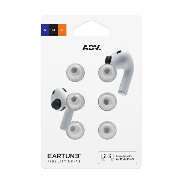 AirPods Pro3（第3世代）用 高密度メモリーフォームイヤーピース グレー SML 各1ペア・EARTUNE FIDELITY（イヤーチューン・フィデリティ）メモリーフォームEARTUNEはADV.が展開するオーディオ用イヤーピース...