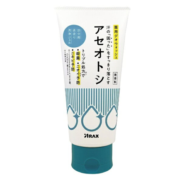 汗の「困った」をすっきり落とす、部分用直塗り洗浄ジェル ●トリプル処方(※1)で、殺菌・ニオイ(※2)予防・ニキビ予防 ●ミョウバン(※3)配合 ●密着ジェルが気になる部分にぴたっと留まり徹底洗浄 ●ボディソープの前の使用がおすすめ ●全身...