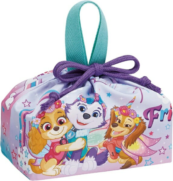 お弁当箱を入れるのに便利な巾着袋です。しわになりにくいポリエステル素材。持ち手付き。