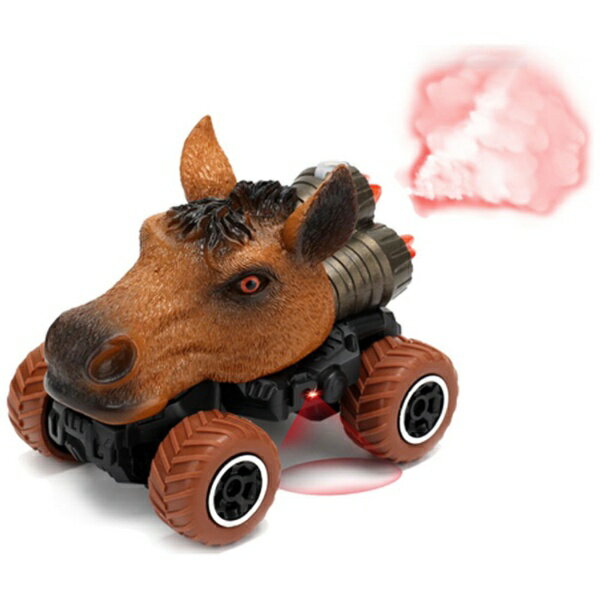 水を入れてミスとを噴射！アニマルの頭が付いた個性的なRCカーが登場です。前進後退、右左折の簡単操作に加え、ミストを出しながら走行！小さなお子様にもお楽しみいただけます！■周波数：27MHz■付属品：スポイト