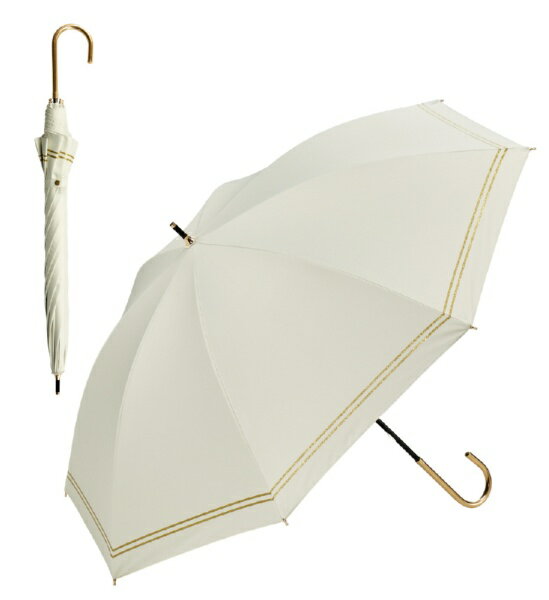 ◆2ライン柄・高級感を演出したディテールラメ加工の2本ラインが入ったシンプルながらも上品なデザインのショート丈傘。シンプルデザインなのでビジネス〜デイリー使いと幅広くお使いいただけます！露先・石突はゴールド仕様で高級感を演出！J型ハンドルは...