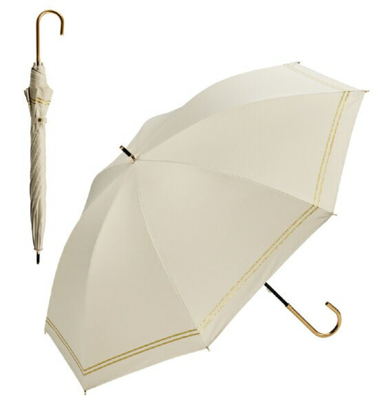◆2ライン柄・高級感を演出したディテールラメ加工の2本ラインが入ったシンプルながらも上品なデザインのショート丈傘。シンプルデザインなのでビジネス〜デイリー使いと幅広くお使いいただけます！露先・石突はゴールド仕様で高級感を演出！J型ハンドルは...