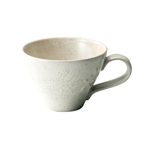 葉のレリーフが美しい、温かみのある粉引の器。■たった一つの個性との出会いをお楽しみくださいピンク色の斑文（はんもん）、「御本手（ごほんで）」は意図的に色をつけたものではなく、器自身が自ら発色したものです。窯の中の変化「窯変（ようへん）」の一...