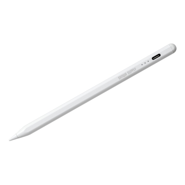 Apple iPad専用充電式極細タッチペン。ホワイト。■Apple iPad専用の充電式タッチペンです。2018年モデル以降に対応します。■iPad本体とのペアリングなどは不要です。電源をオンにすればご使用できます。※初期設定により、メモ...
