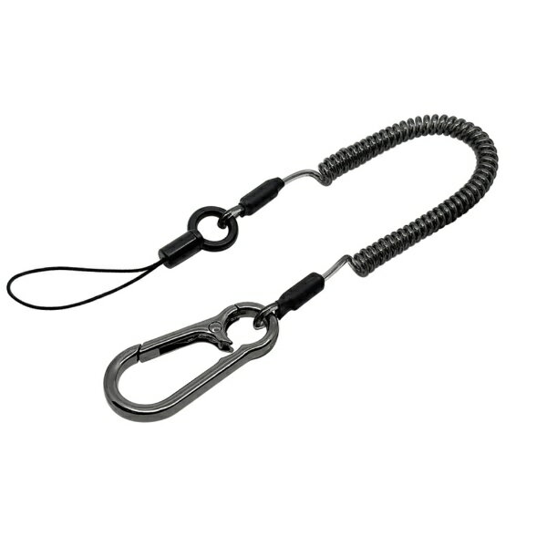 ●カラビナでベルトループ等に簡単に取り付ける事ができます。●本製品は伸縮するコイル状の樹脂コードの芯材にステンレスワイヤーを使用し、耐久性や強度に優れ、引っ張っても伸びたままになりません。●通常寸法:約27cm(最大伸長約:80cm)●耐荷...