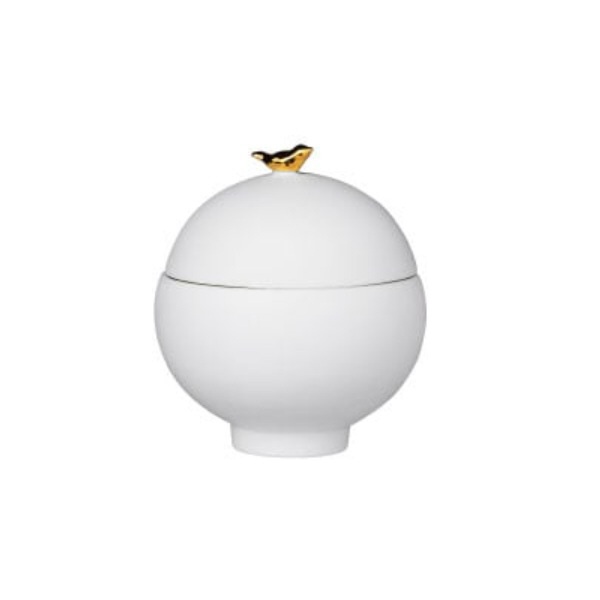 ドイツ・レダー社製の、球体のかわいい小物入れです。リス、どんぐり、鳥をモチーフにしたつまみ部分が特徴的で、アクセサリーや小物を入れるのに最適です。