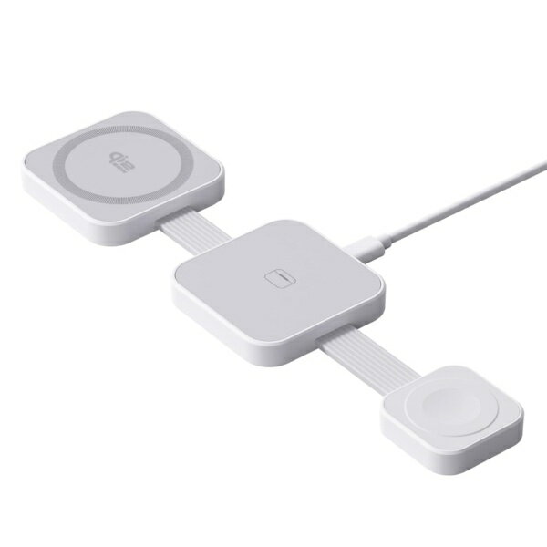 ■3in1 ワイヤレス充電 iPhone・Apple Watch・AirPods 3台同時に充電が可能 必要な場所に置くだけで充電ができるスマート設計 ■Qi2 25W 対応。急速ワイヤレス充電 スマートフォン最大25W、イヤホン最大5W、...