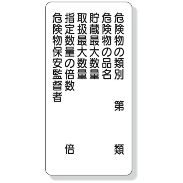 ■危険物規則・火災予防条例に基づく表示板です。【用途】・危険物取扱所への設置に。【仕様】・表示内容： 危険物の類別その他・取付仕様： 穴4ヵ所・縦（mm）： 600・横（mm）： 300・厚さ（mm）： 0.5・取付穴径（mm）： 4・取付...