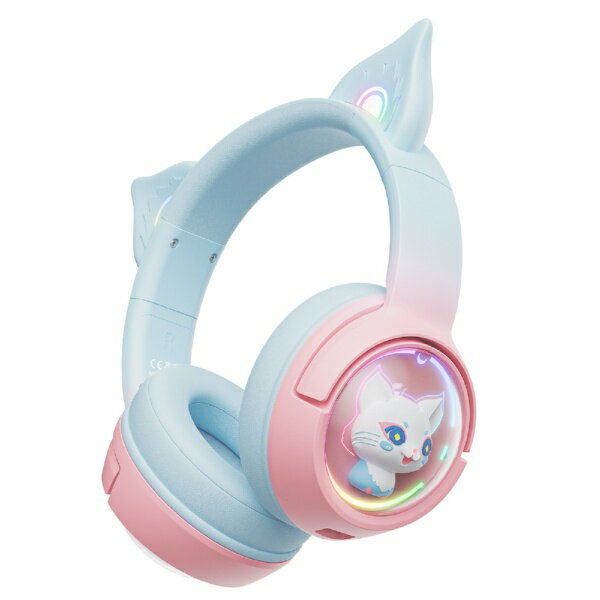 配信映え間違いなし！RGBネコミミ搭載のワイヤレスヘッドセット「ONIKUMA B5 Gradient 2.4G Wireless Bluetooth Wired 3-mode Linghu Headphones、RGB Switch He...