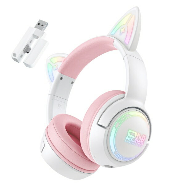かわいさと強さを両立。ネコミミ＆3モード接続対応ゲーミングヘッドセット「ONIKUMA GT838 Gaming Headset Muli-device Compatible 2.4G/Wireless/USB/Type-C HD Buil...