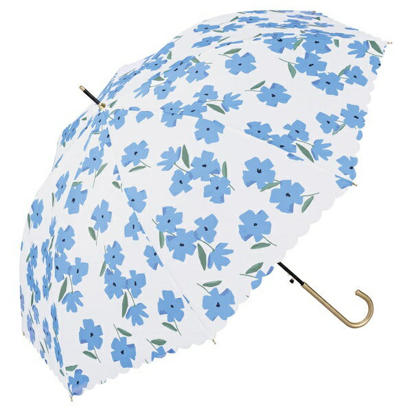 ■幸せをまとう、上品な北欧風フラワーの雨傘。フェリシティ（felicity）は、「幸福」や「喜び」といったポジティブな言葉を意味します。印象的な配色に映える、北欧風花柄がポイントになっており、どなたでも持ちやすい花のバランス感で、スカラップ...