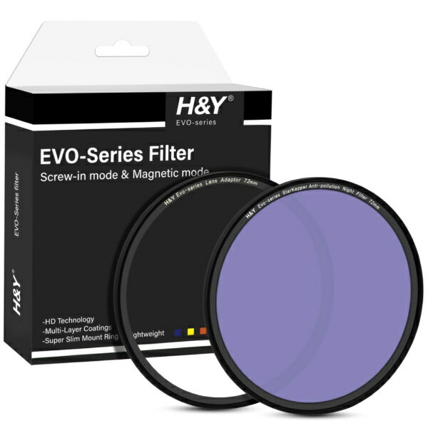 【製品特徴】■EVO-series Night Filter Kit（ナイト フィルターキット）は、ねじ込み式とマグネット式の両方に対応するEVOシステムの光害カットフィルターです。■光害の原因となるナトリウム光を吸収し、夜景や星空を自然な...