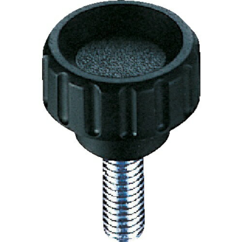 ■外周のくぼみが操作性を向上させます。【仕様】・外径（mm）： 20・ノブ高さ（mm）： 16・ねじ寸法： M6×1.00・ねじ長さ（mm）： 10・耐熱温度（℃）： 130℃・おねじタイプ